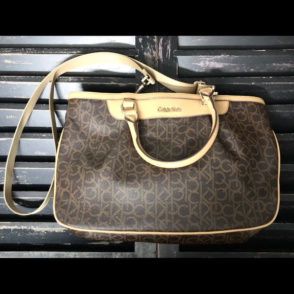 Calvin Klein | Bags | Calvin Klein Vinyl Monogram Ck Crossbody Handbag ...